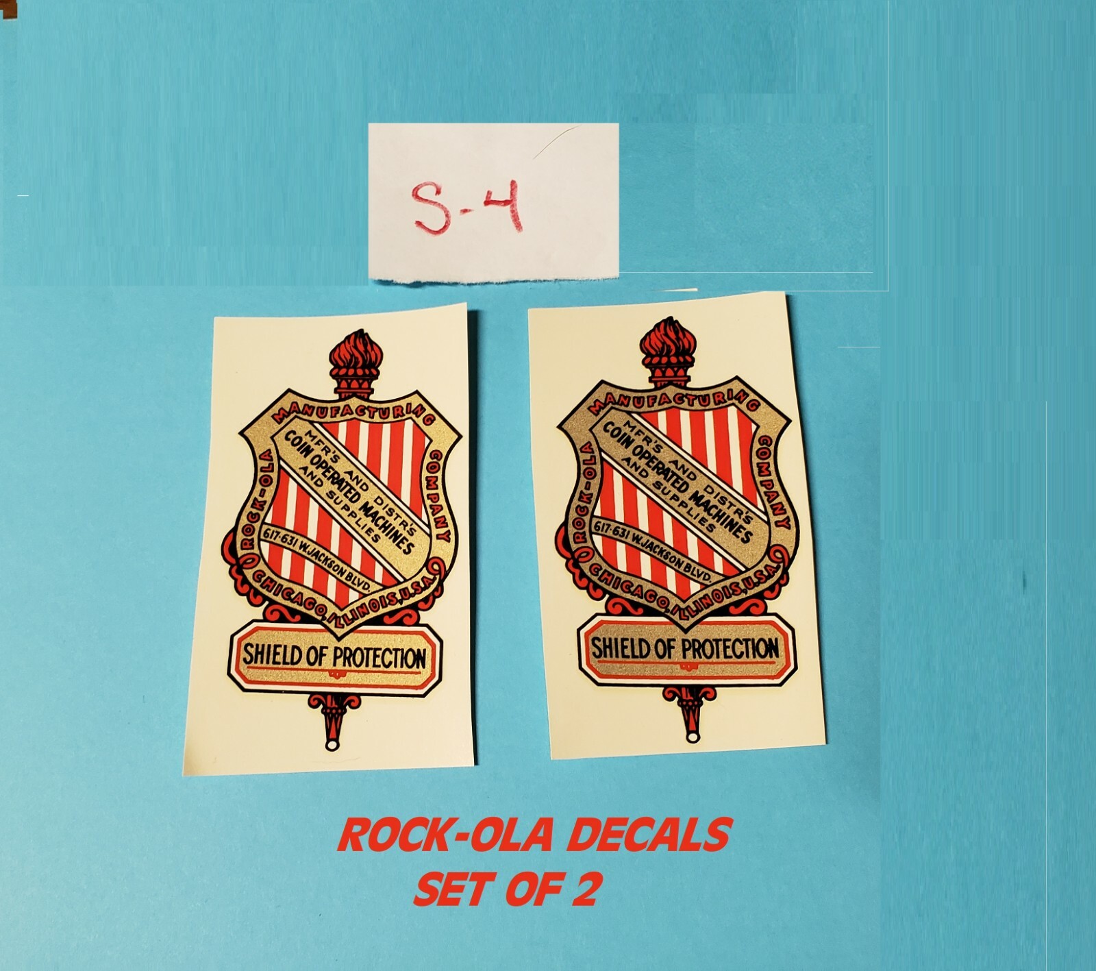 (2) ROCK-OLA ANTIQUE SLOT MACHINE DECALS SET OF 2 ROCKOLA DECAL #S-4 | eBay