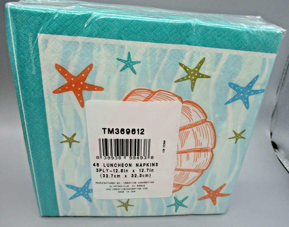 CREATIVE CONVERTING~48 Count SIMPLE SHELLS Paper Luncheon Napkins | eBay