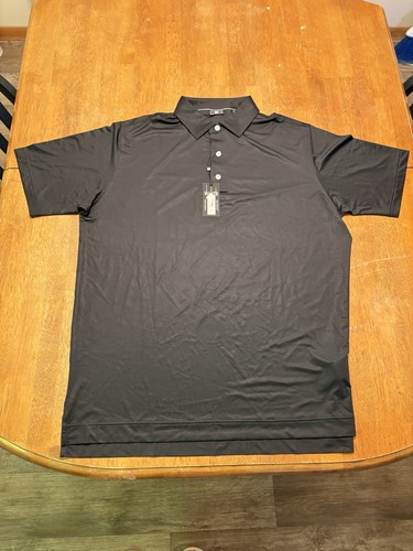 Footjoy Men’s Size XL Tonal Dot Print Black Polo Golf Shirt *BRAND NEW ...