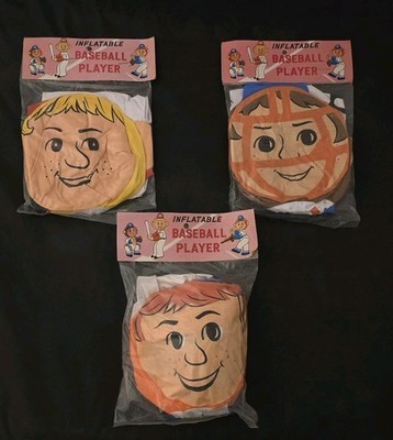 Vintage Inflatable Baseball Player Trio Pitcher Catcher Batter Nos | eBay