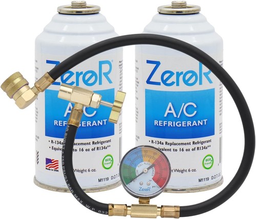 ZeroR® AC Refrigerant | 2 Cans for AC Recharging & 24" Can Tap with ...