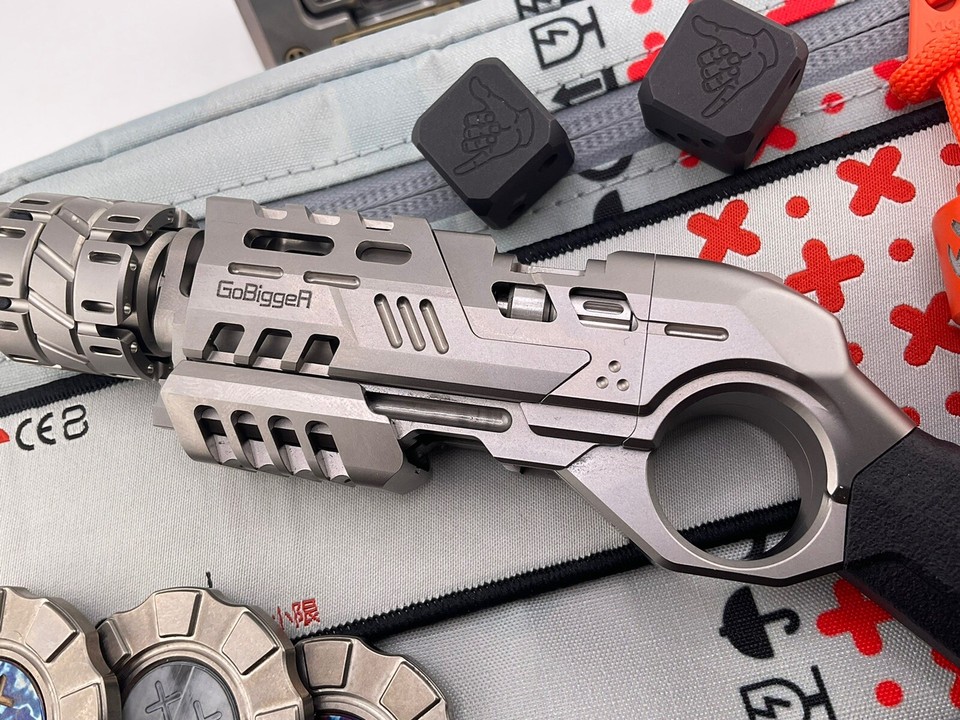 GoBigger EDC Punnk Titanium Me Mechanical Fidget Gun With Silencer Rare ...