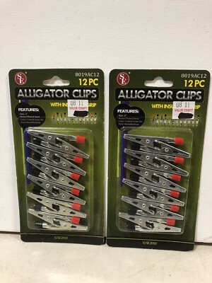 LOT(X2) Alligator Clips Set with Insulated Grip Set for Electrical 24pc ...