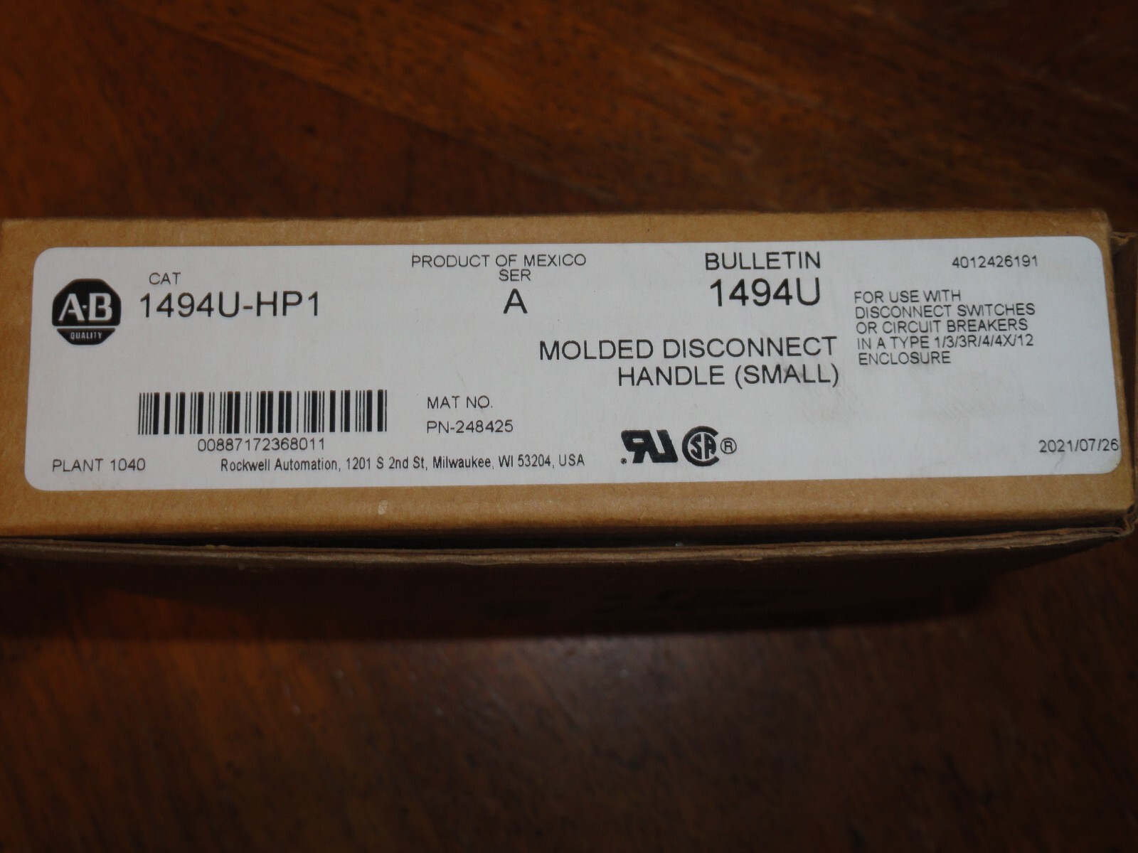 Allen+Bradley+1494u-hp1+Molded+Disconnect+Handle+1494u for sale online ...