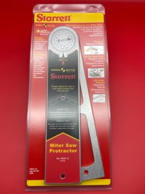 Starrett 505A-12 Miter Protractor, 12'' Aluminum, ProSite Series IN ...