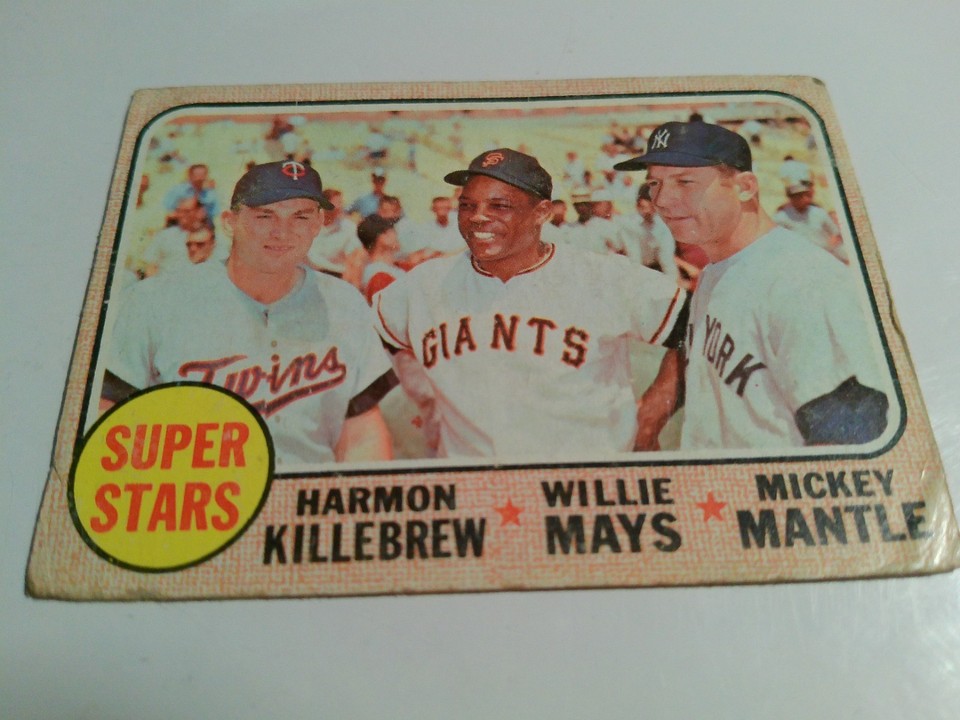 1968 Topps Super Stars #490 Willie Mays Mickey Mantle NY Yankees SF ...