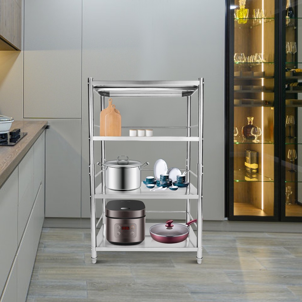 2/4/5-Tier Stainless Steel Shelf Rack Storage Shelving Unit Organizer ...