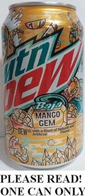 Mountain Dew Baja Mango Gem FULL NEW 12oz 355ml Can Pepsi USA 2022 Ltd ...