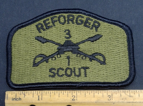 Vietnam War era US Army Reforger 3/1 Cavalry Scout black and green ...