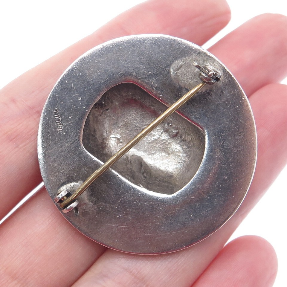 925 Sterling & 900 Coin Silver Antique One Morgan Dollar Repousse Pin ...