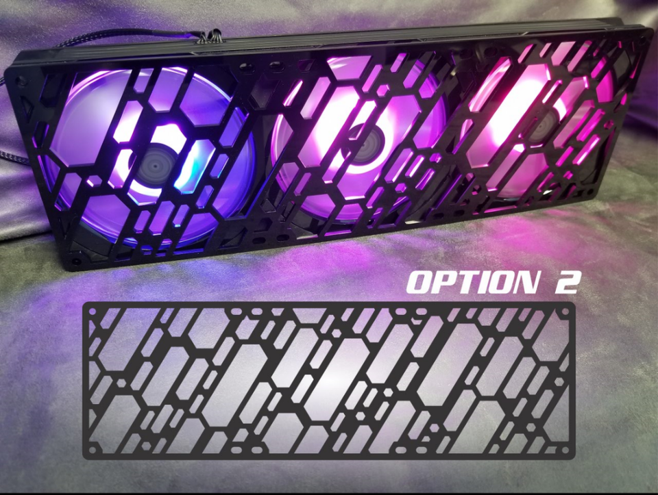 Computer Fan Grill 360mm x 120mm Black Lasercut Acrylic Custom Pc ...