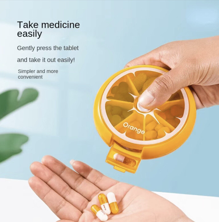 Round Weekly Pill Fruit Box Medicine Tablet Storage Organizer Container ...