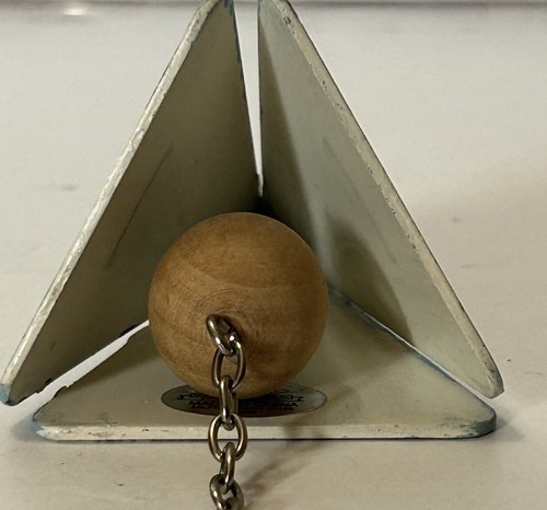 Vintage Hand Painted Iron Triangle Wind Bells Chime Artist Signed | eBay