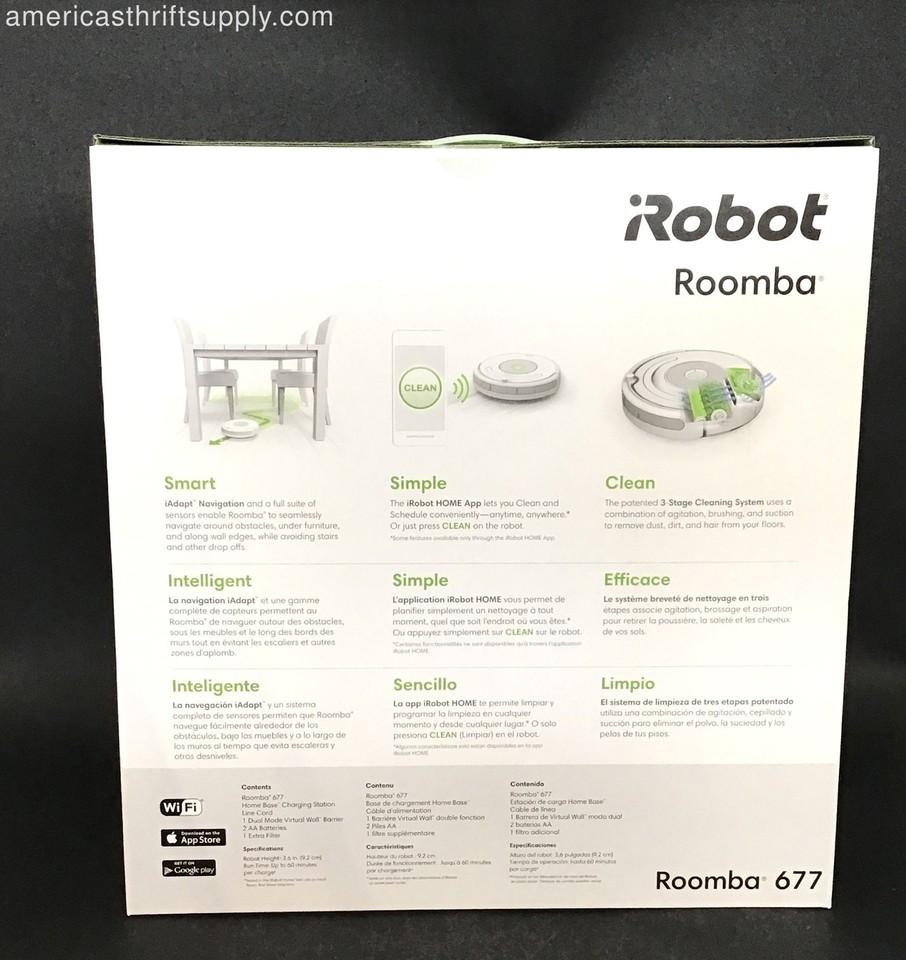 NIB IRobot Roomba 677 Cleaning System Robot Vacuum Cleaner | eBay