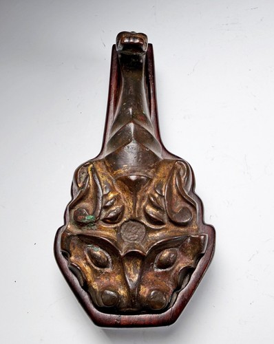 Superb Antique Chinese Bronze Belt Hook with Wood Stand - Han Dynasty ...