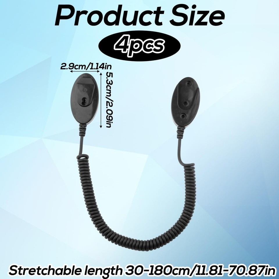 4Pcs Magnetic Remote Control Holder with Tether Cord, Anti-Lost Holders ...