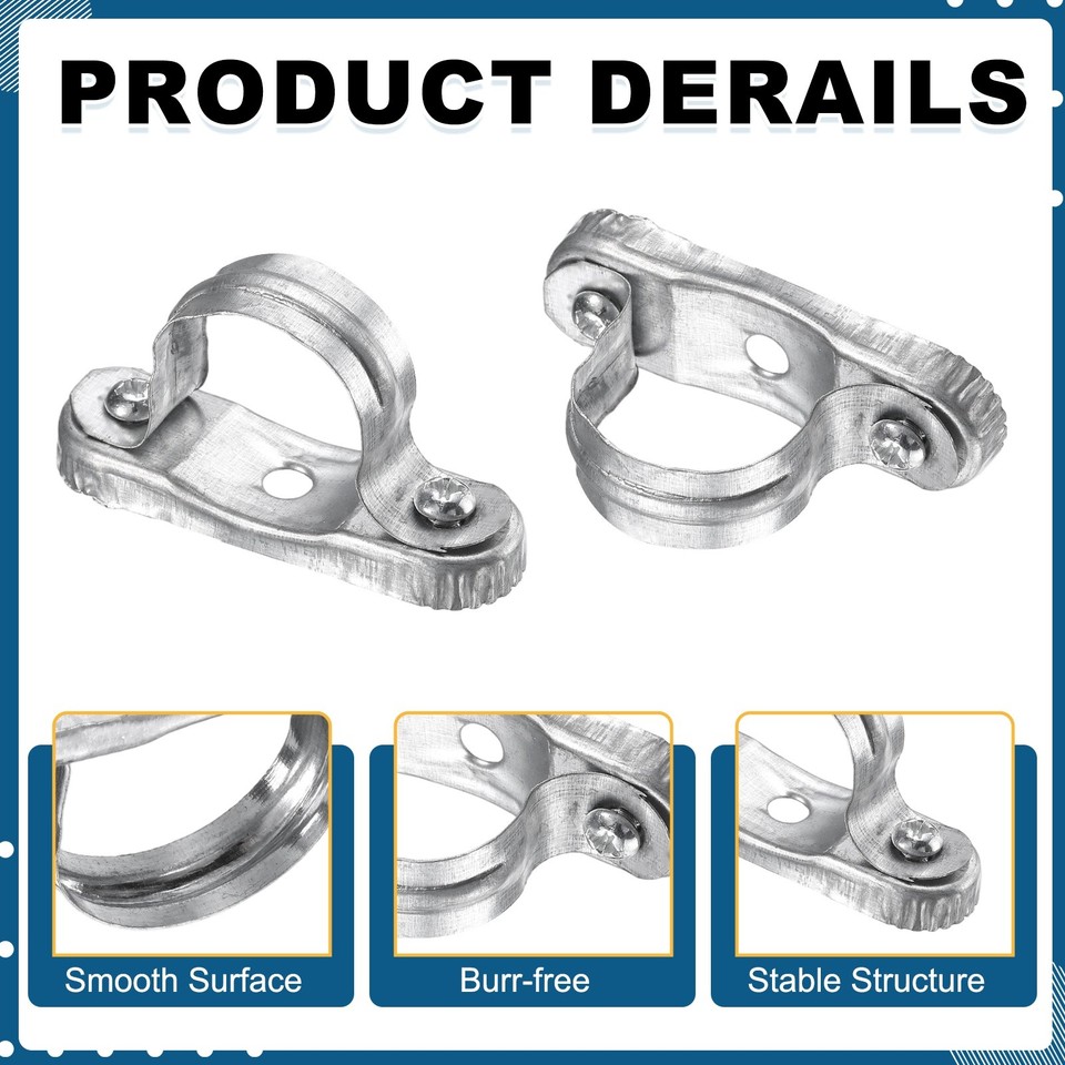 10Pcs Pipe Bracket Clamp M4 × 25mm Galvanized Steel Off-Wall Codes ...