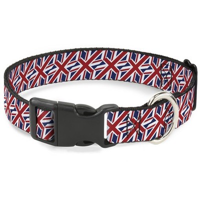 Plastic Clip Collar United Kingdom Flags Diagonal NARROW-Large 9.5-1 ...