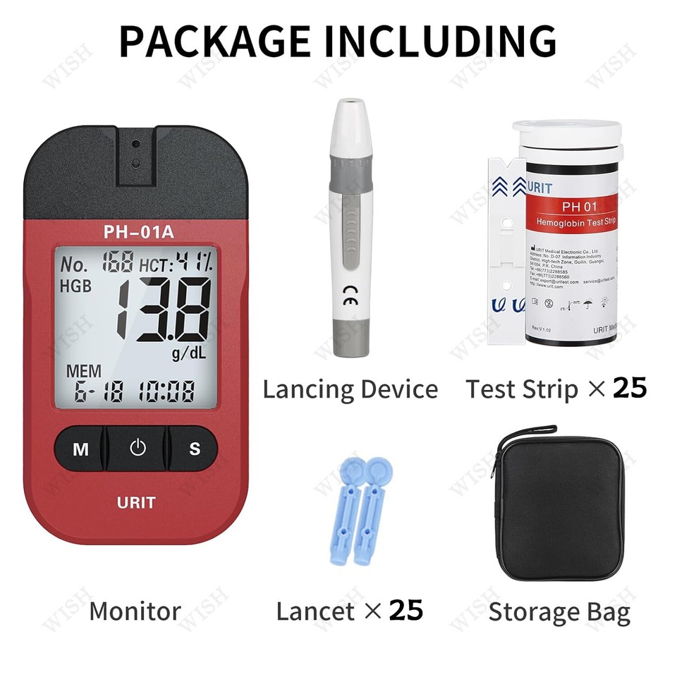 URIT Blood Hemoglobin Test Kit，Hemoglobin test strips，Home hemoglobin ...