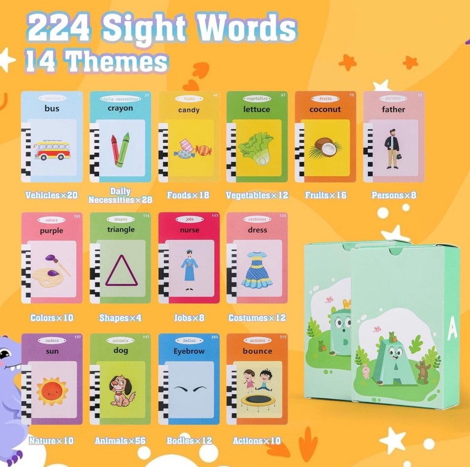 Talking Flash Cards With 224 Sight Words | eBay