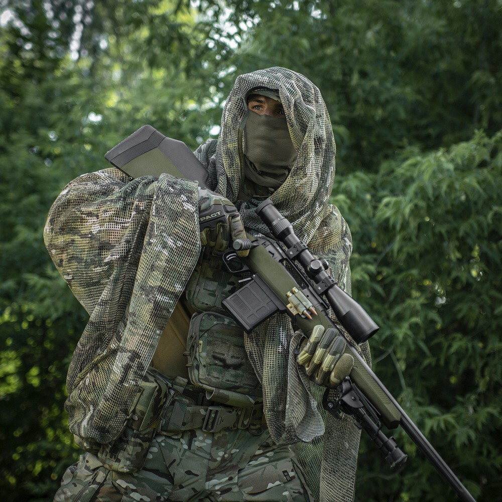 Camouflage M-Tac sniper mesh scarf 250*200 cm multicam MTP Sniper cape ...