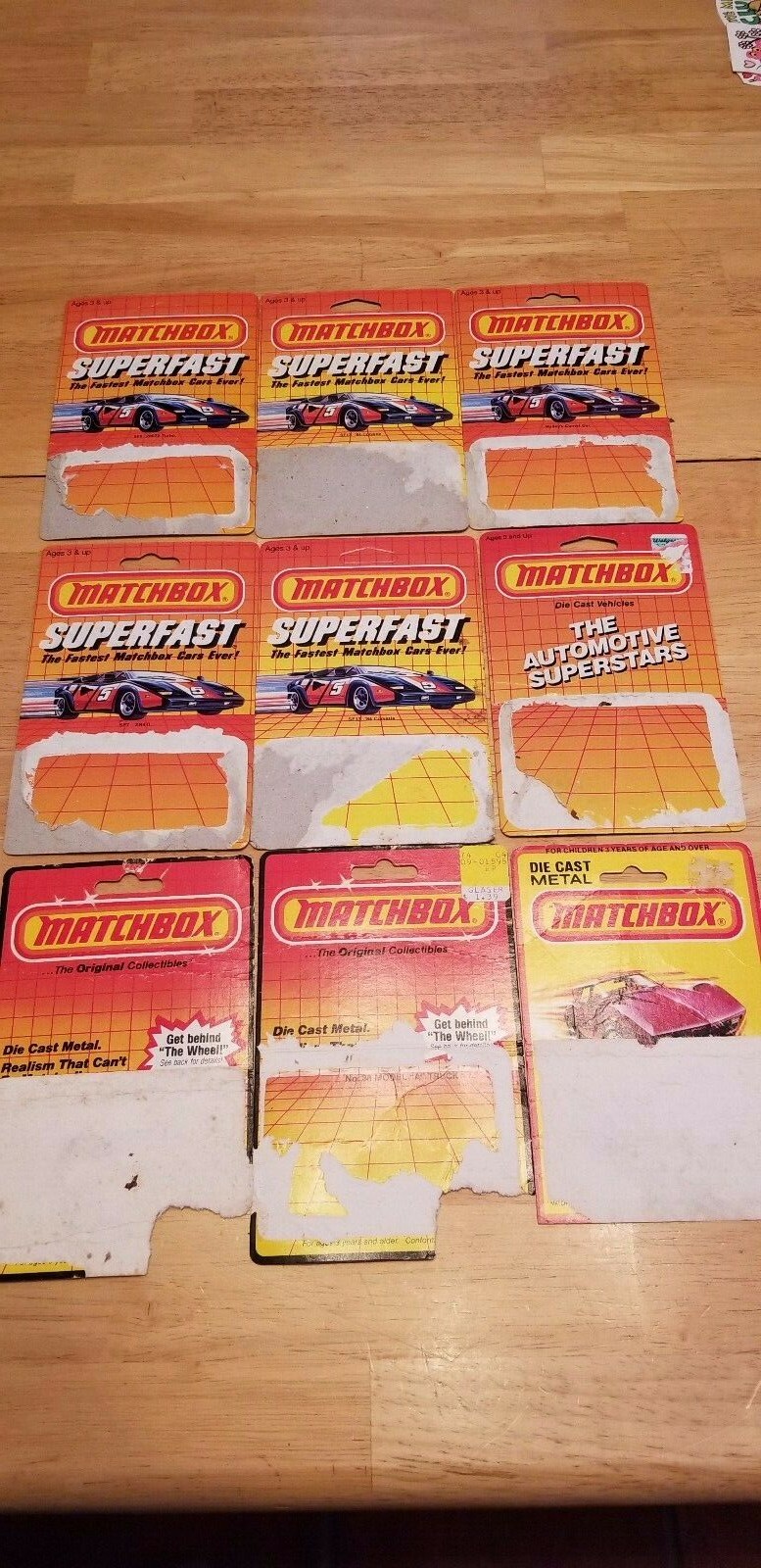 9 Vintage Matchbox Blister Pack Cards | eBay