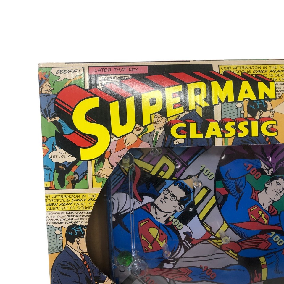 VTG NIP Superman Classic Pin Ball Game Pin Ball Board Schylling Toys ...