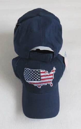 USA MAP PATCH BLUE Hat Cap PATRIOTIC US HAT CAP | eBay
