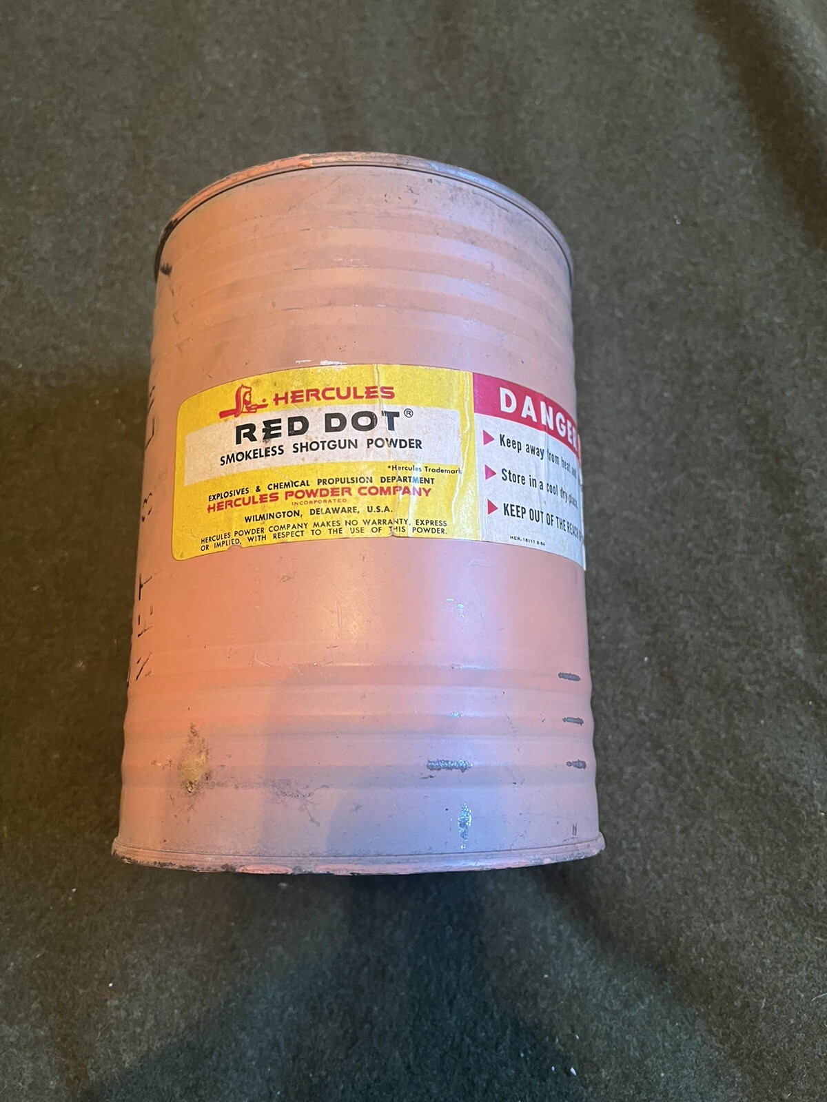 Vintage Hercules Red Dot Powder Can 3 lb Empty | eBay