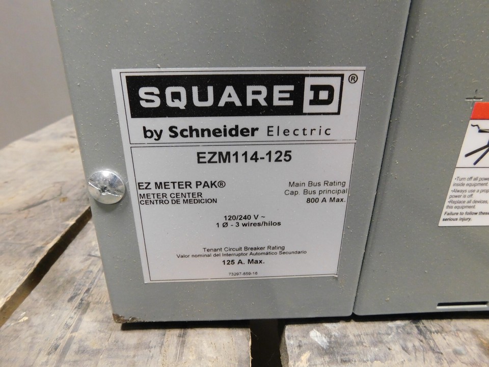 Square D 4-Gang Modular Meter Pak 800A/125 Amp 1ph Ring-Type Socket 4 ...