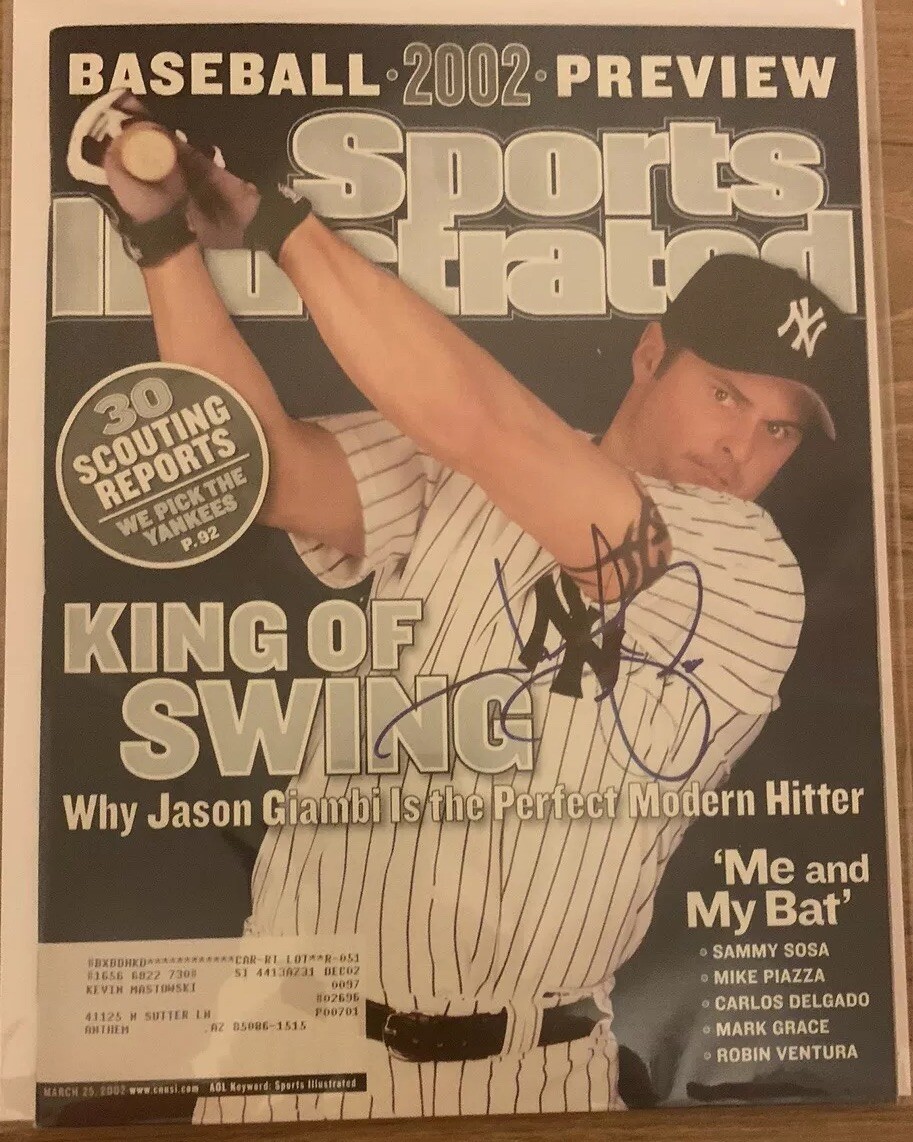 Jason Giambi autographed signed Sports Illustrated 3/25/02 | eBay