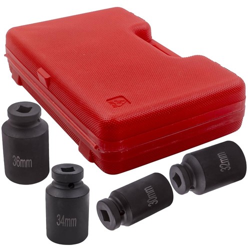4x Deep Spindle Axle Nut Socket Remomal Installer Tool Kit 12 Point ...