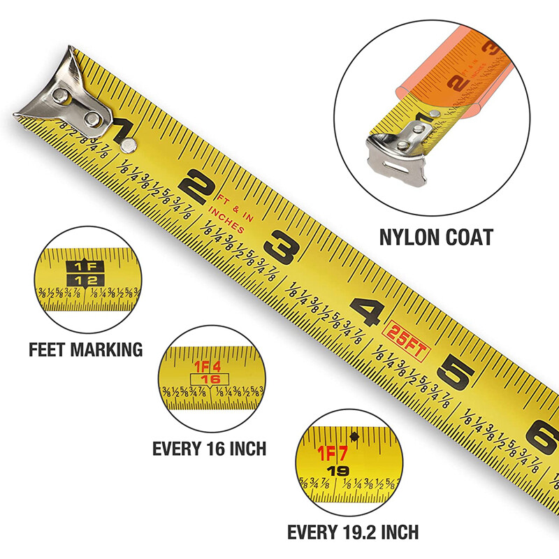 ValueMax Tape Measure 25FT 3PC Retractable Easy Read Measuring Tape ...