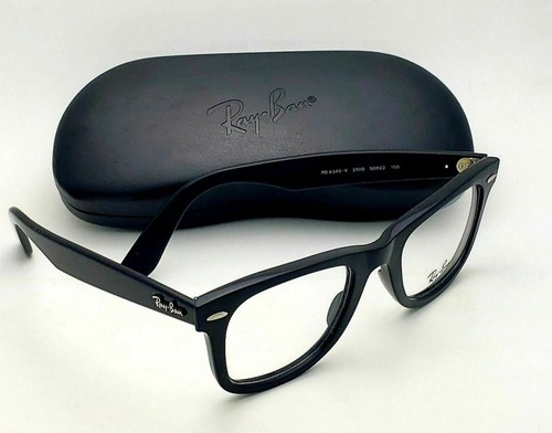 New Ray-Ban Wayfarer Reading Glasses RB 4340-V 2000 50-20 Black Frames ...