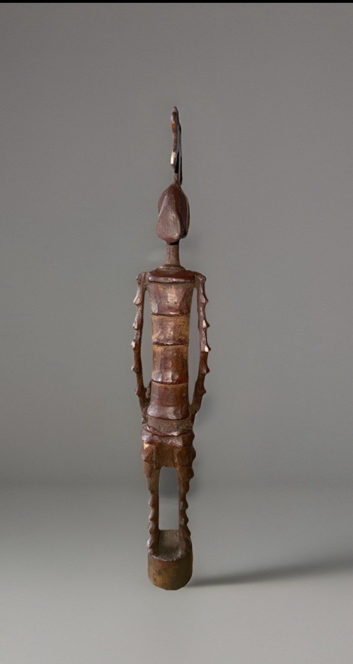 AFRICAN STANDING MALE FIGURE BRONZE SENUFO IVORY COAST WEST Africa H15 ...