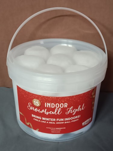Indoor Snowball Fight Set 15 Plastic Tub Party Game Family Fun ...