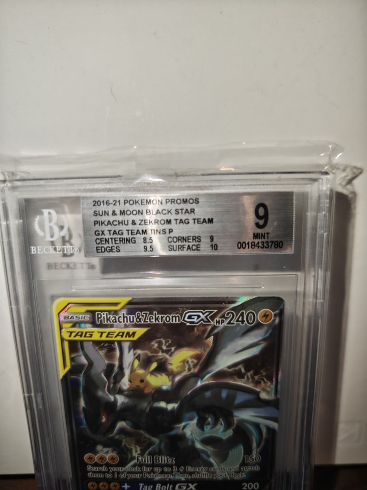 BGS 9 Pikachu & Zekrom GX SM168 Black Star Promo Holo Tag Team With ...