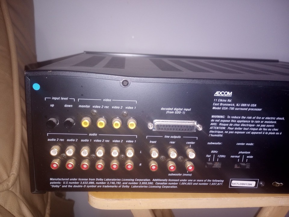 ADCOM GSA-700 SURROUND SOUND PROCESSOR/AMPLIFIER, REMOTE & MANUAL ...