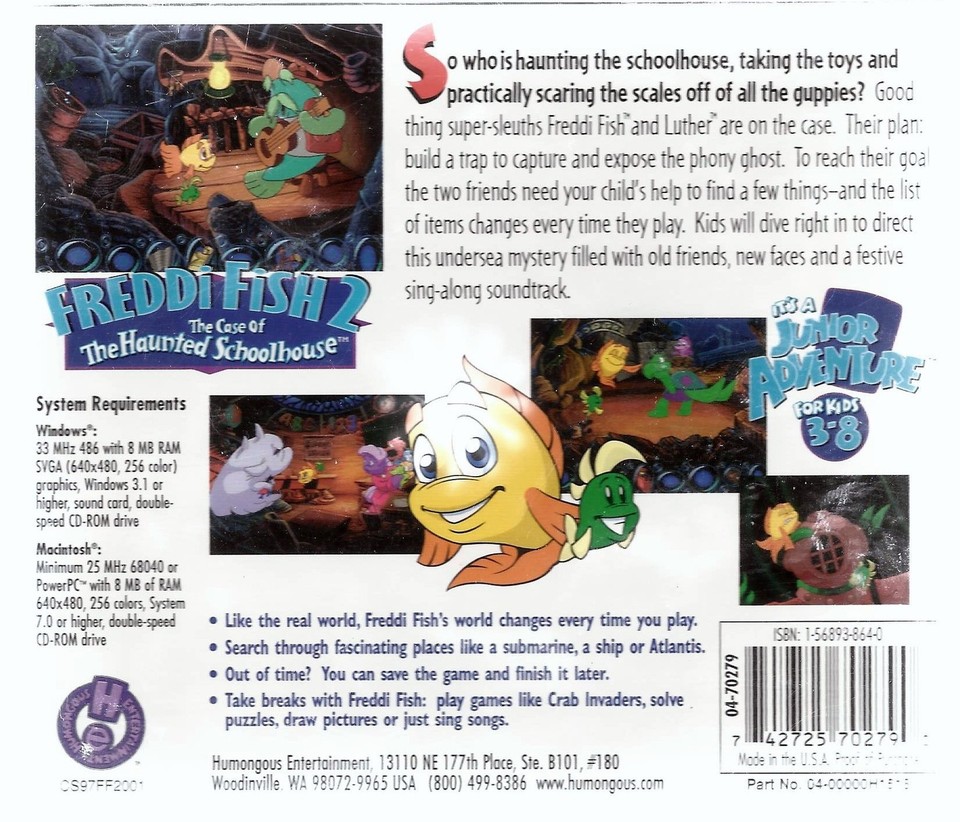 Freddi Fish 2: The Case of The Haunted Schoolhouse 742725702790 | eBay