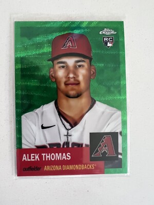 Alek Thomas D'Backs 2022 Topps Chrome Platinum Anniversary Green Wave ...