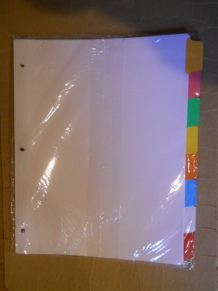 NIP OfficeMax Write On 8 Tab Dividers, Multicolor | eBay