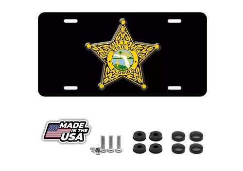 Sheriff Florida Aluminum Novelty Car Black License Plate | eBay