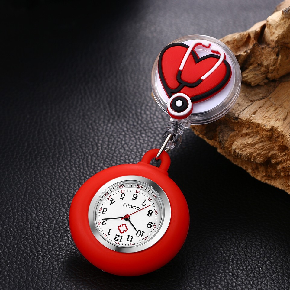 Nurse Doctors Quartz Silicone Medical Care Silicone Lapel Work Watch ...
