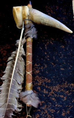 Vintage Tribal Ceremonial Bull Horn Tomahawk Rattle | eBay