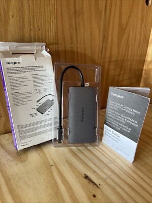 Targus USB-C 4K HDMI Dual Monitor Travel Dock Station with 100w Power ...