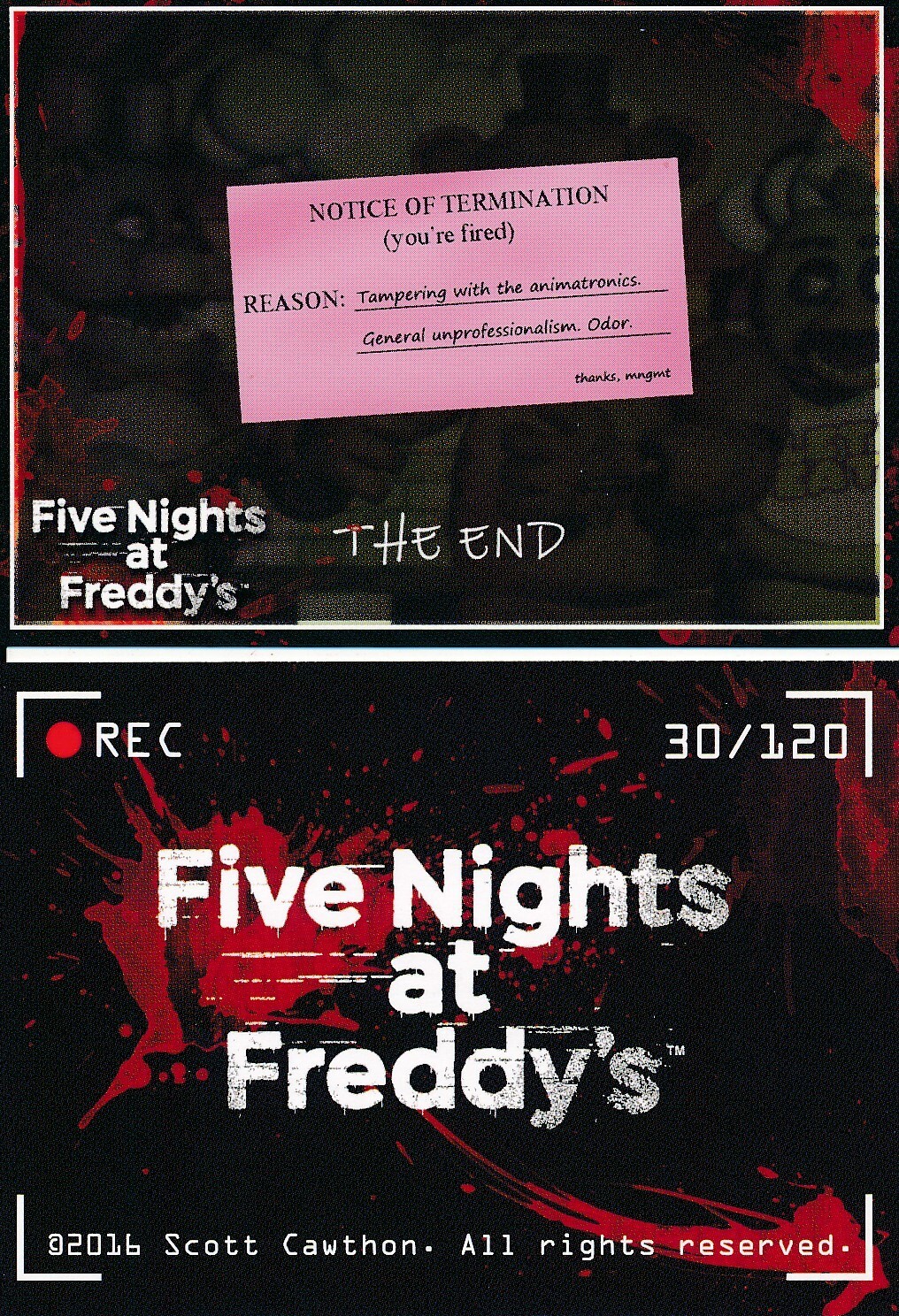 2016 FNAF Five Nights at Freddy's Trading Card Single #30 A1945 | eBay