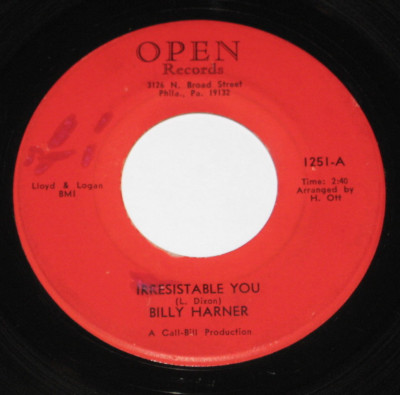 Billy Harner 7" 45 HEAR NORTHERN SOUL Irresistable You OPEN #1251 Honky ...