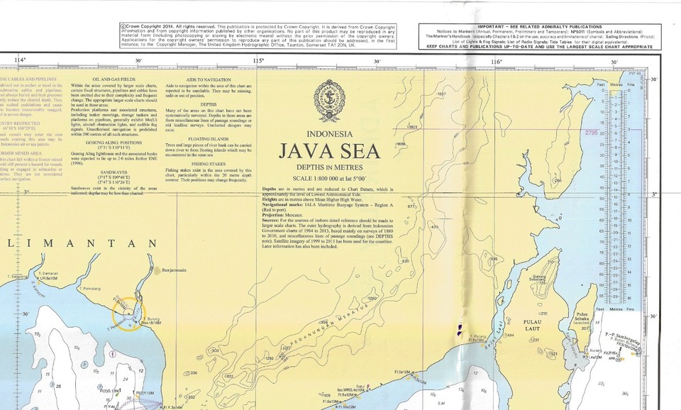 1066 Indonesia Java Sea Chart Map Maritime Marine Nautical Wall Paper ...