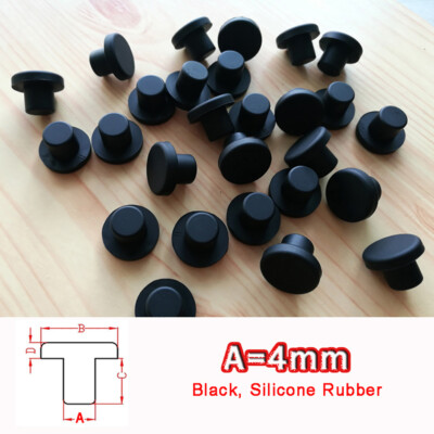 A=4mm Silicone Rubber Stopper Bungs Solid Hole Plugs Pipe Tube Seals ...