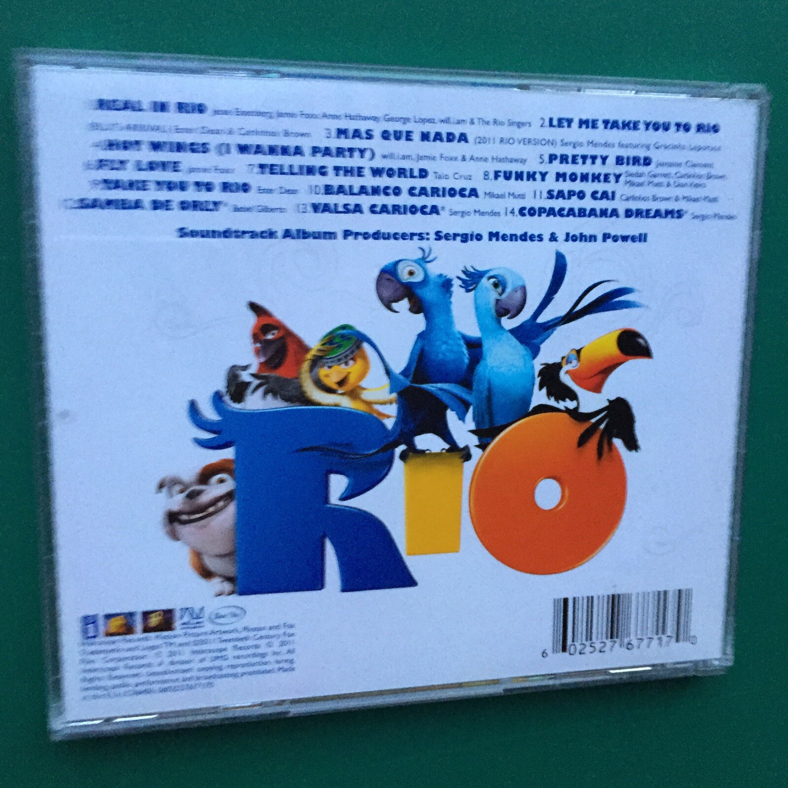 RIO Film Soundtrack CD Jamie Foxx Anne Hathaway Jesse Eisenberg will.i ...